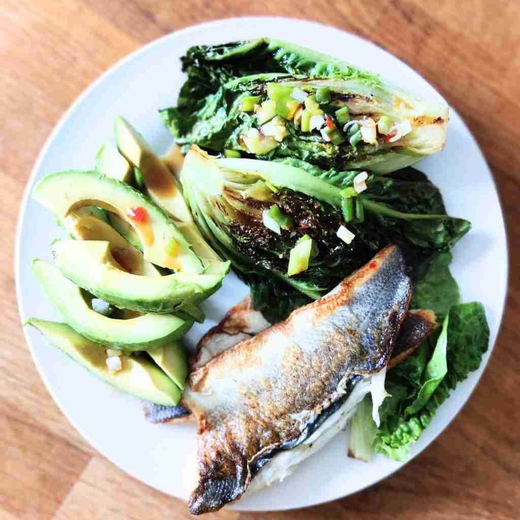 Asian inspired chargrilled baby gems